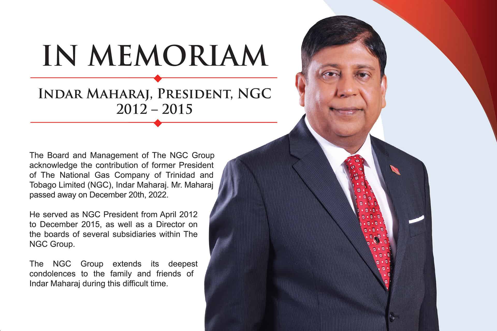 In Memoriam: Indar Maharaj - NGC Media Centre