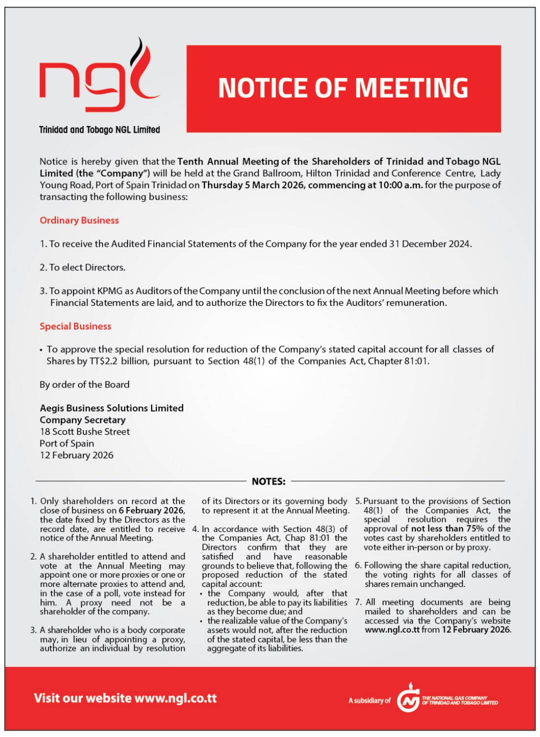 NGL: Notice of Meeting - NGC Media Centre
